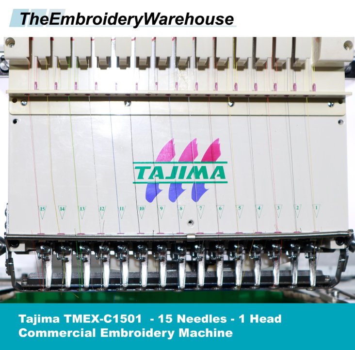 Tajima TMEX-C1501 - Single (1)Head - 15 Needles - Commercial Embroidery Machine